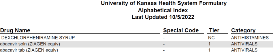 How to read your drug formulary - The University of Kansas Health ...